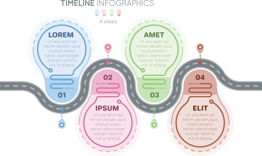 Navigation map infographics 3 steps timeline Vector Image