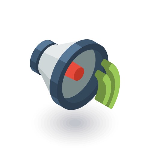 Icon of a sound on button in flat style Royalty Free Vector