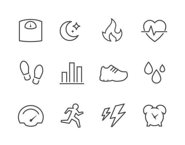 Activity tracking icons Royalty Free Vector Image