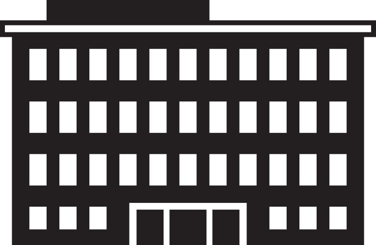 Silhouette building line sticker image Royalty Free Vector