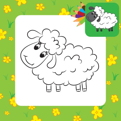 Farm animals coloring page set Royalty Free Vector Image