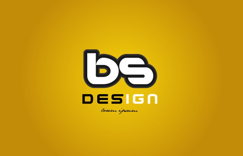 Alphabet letter combination bs b s with grunge Vector Image