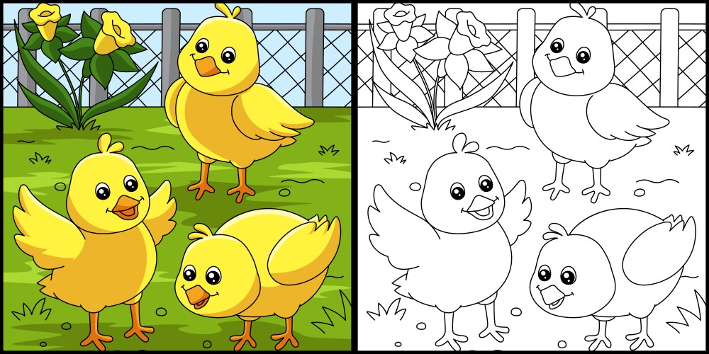 Mother chicken isolated coloring page for kids Vector Image