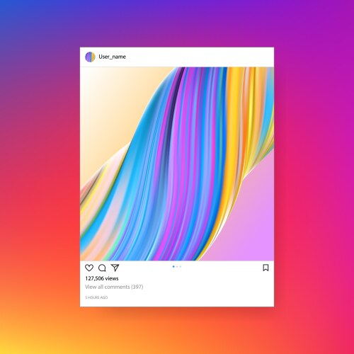 Instagram photo frame gradient background Vector Image