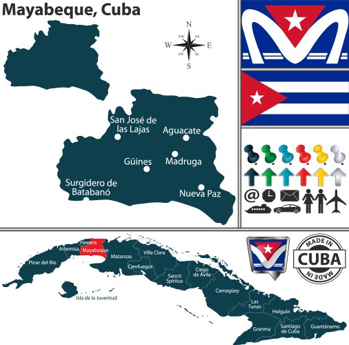 Map of cuba Royalty Free Vector Image - VectorStock