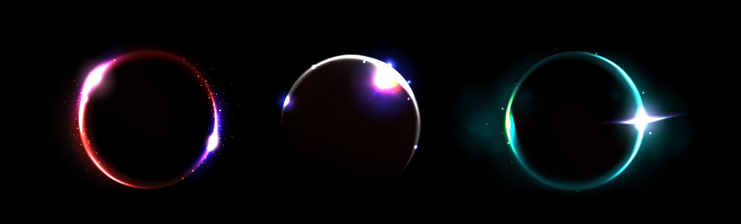 Neon light brushes with shadows fully adjustable Vector Image