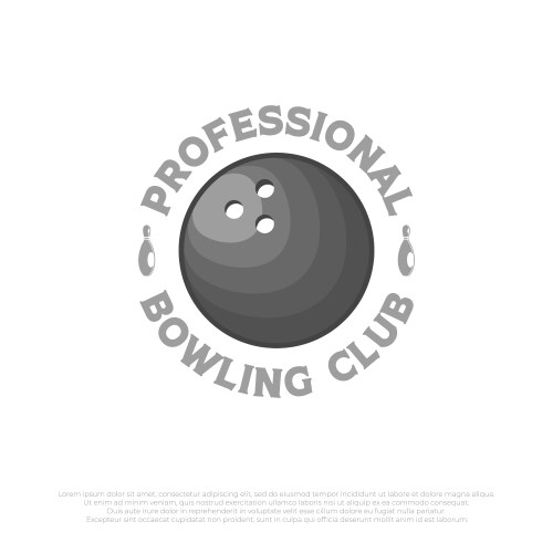Simple bowling logo with red wings ball Royalty Free Vector