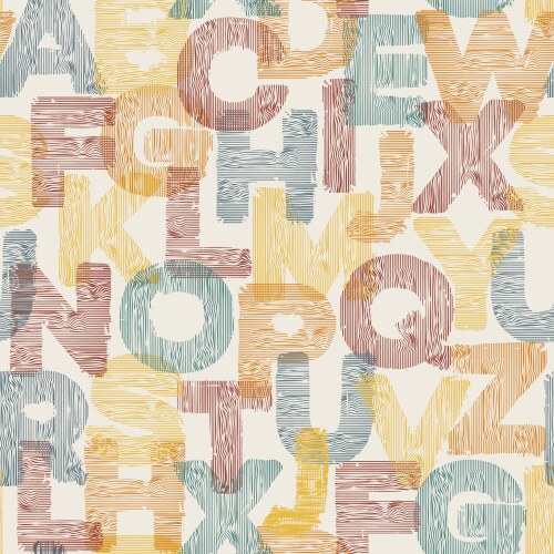 Creative letters seamless pattern english Vector Image