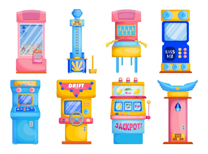 Colored of games machines Royalty Free Vector Image