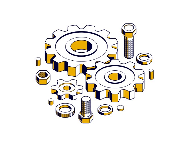 Mechanical engineering concept gears and cogs Vector Image