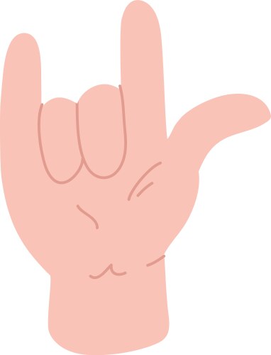 Pixel art rock sign hand Royalty Free Vector Image