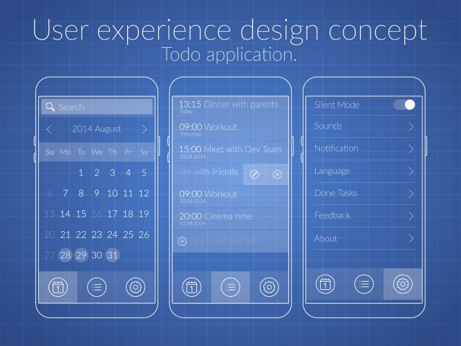 Ui ux design mobile prototype 3d user experience Vector Image