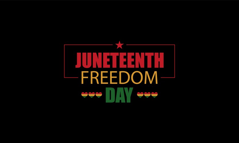 Honoring juneteenth beautiful text design for Vector Image