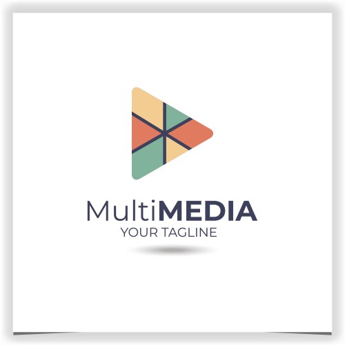 Multimedia logo design template Royalty Free Vector Image
