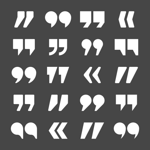 Quotation marks collection blue quotes Royalty Free Vector