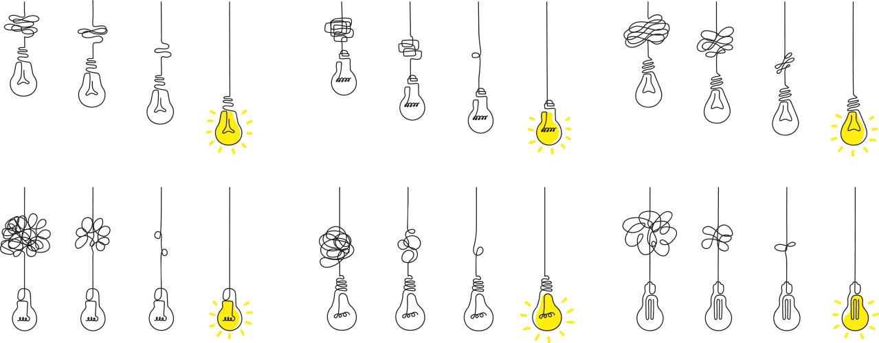 Idea generating process Royalty Free Vector Image