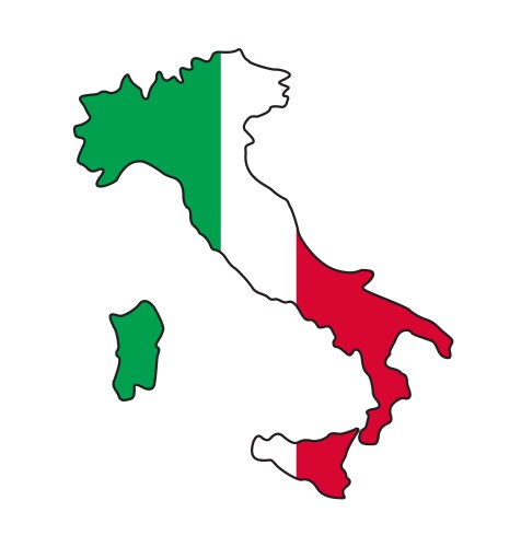 Simplified map of italy outline with slightly Vector Image