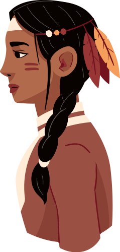 Native american girl character Royalty Free Vector Image