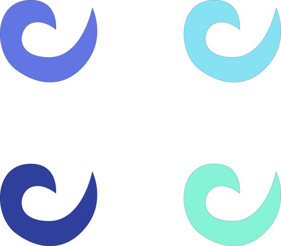 Ocean waves company sign symbol logo Royalty Free Vector