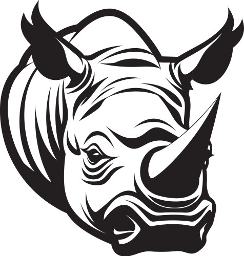 Black rhino design Royalty Free Vector Image - VectorStock