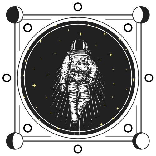Spaceman on the moon Royalty Free Vector Image