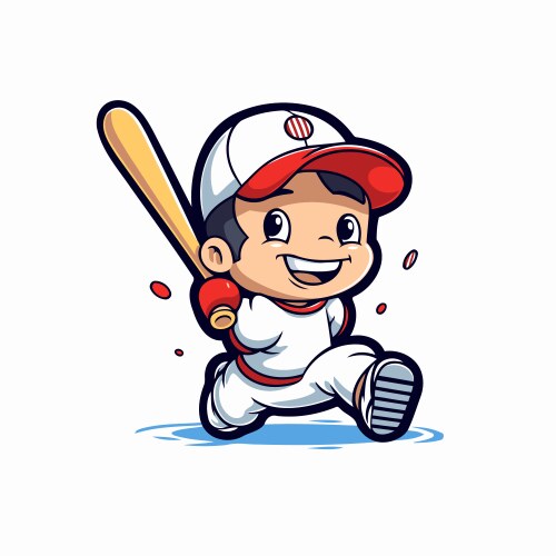 Cartoon baseball player running with ball Vector Image