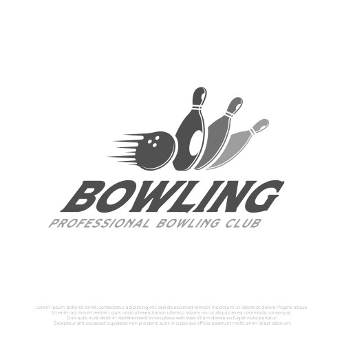 Simple bowling logo with red wings ball Royalty Free Vector