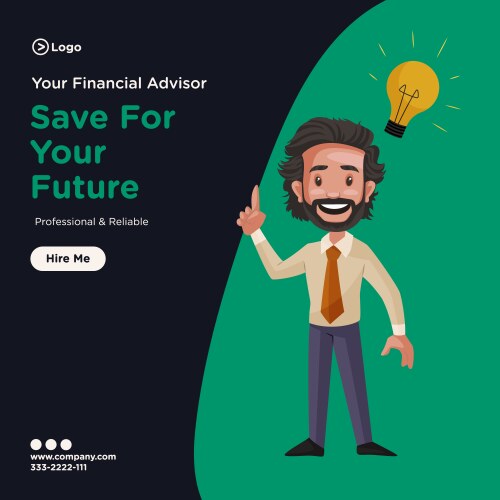 Banner design of your financial advisor Royalty Free Vector