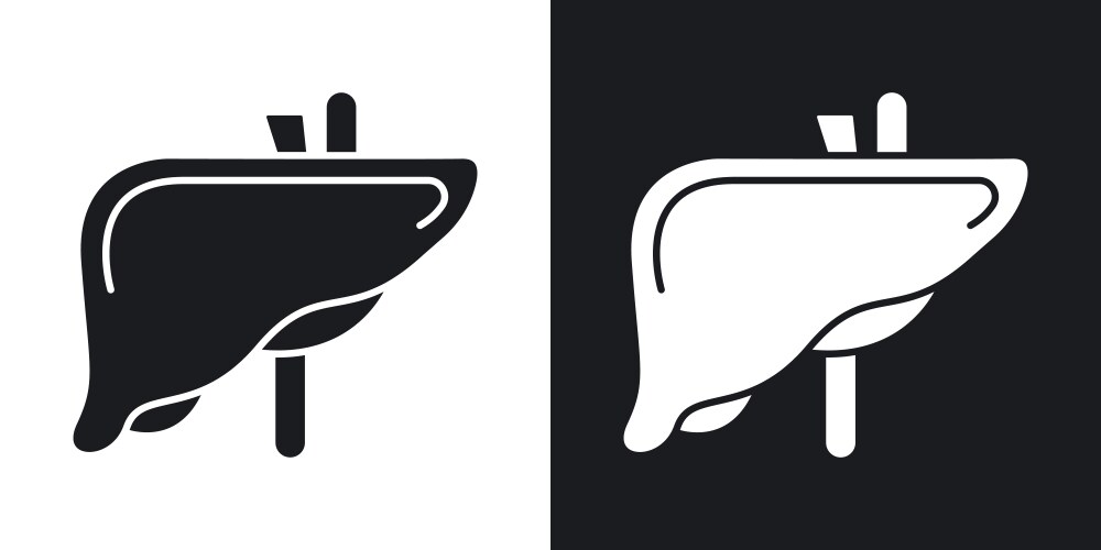 Liver icon set on white background Royalty Free Vector Image