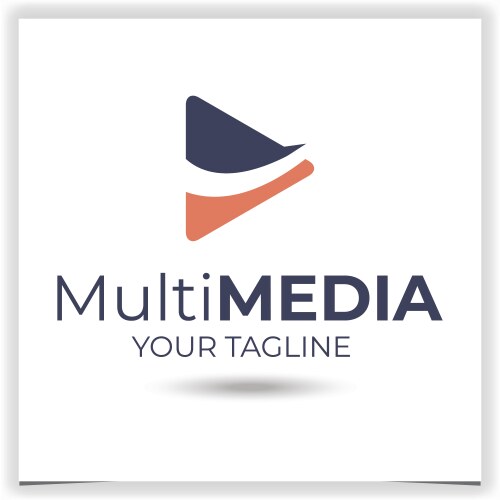 Multimedia logo design template Royalty Free Vector Image