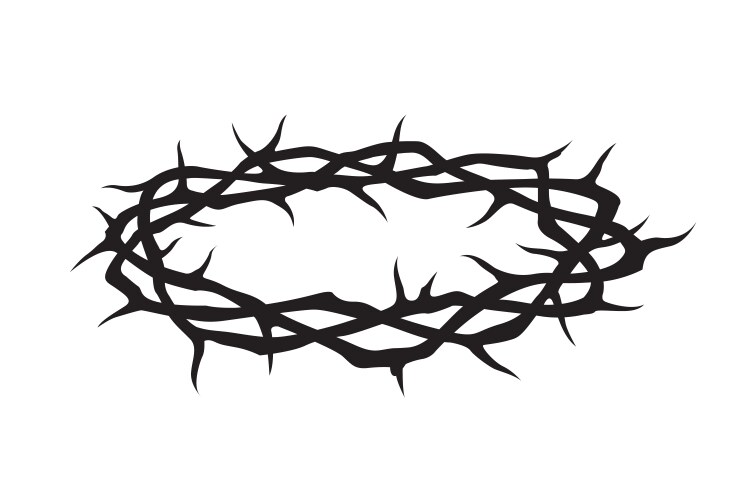 Thorn branches woven in crown christianity symbol Vector Image