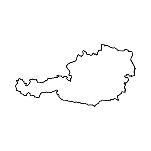 Hand drawn doodle map of austria Royalty Free Vector Image