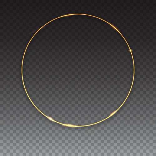 Shining golden ring abstract gold glowing round Vector Image