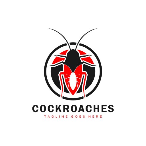 Cockroach exterminator inspiration logo Royalty Free Vector