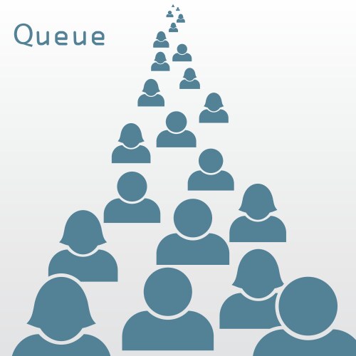 Queue diverse people waiting outside nightclub Vector Image