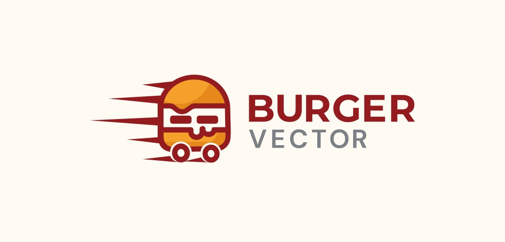 Burger shop logo design Royalty Free Vector Image