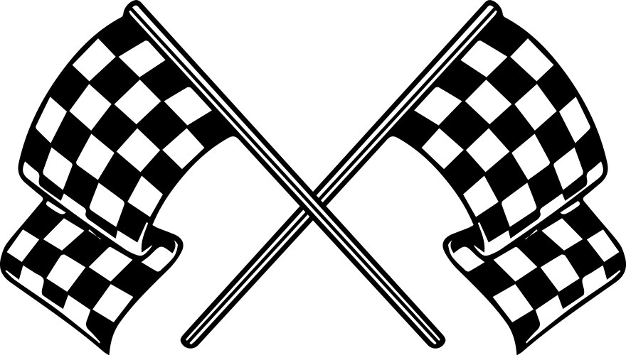 Racing flags crossed in two versions Royalty Free Vector