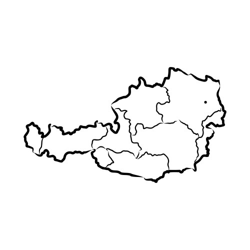 Hand drawn doodle map of austria Royalty Free Vector Image