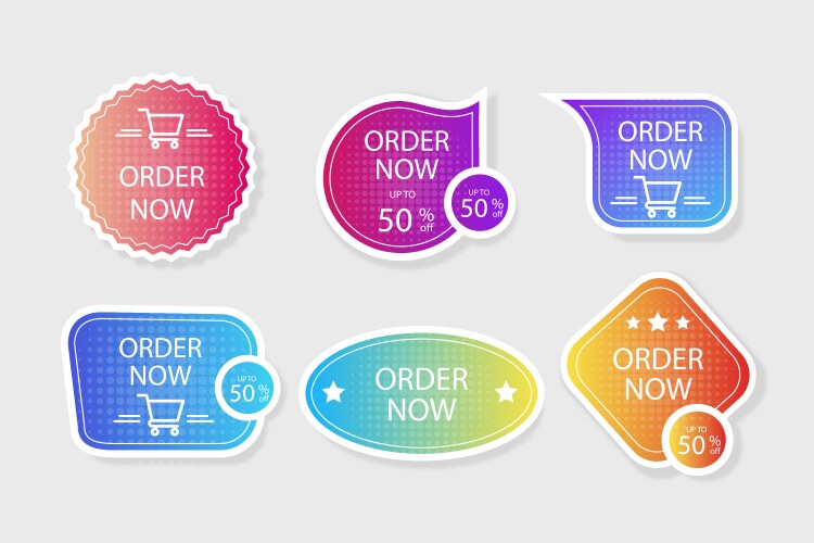Order now - sticker collection Royalty Free Vector Image