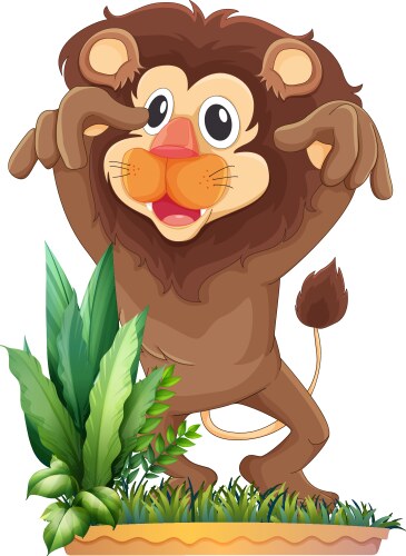 Cartoon strong lion Royalty Free Vector Image - VectorStock