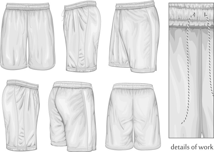 Sport shorts design template set Royalty Free Vector Image