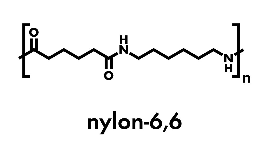 Nylon 12 polymer chemical structure skeletal Vector Image