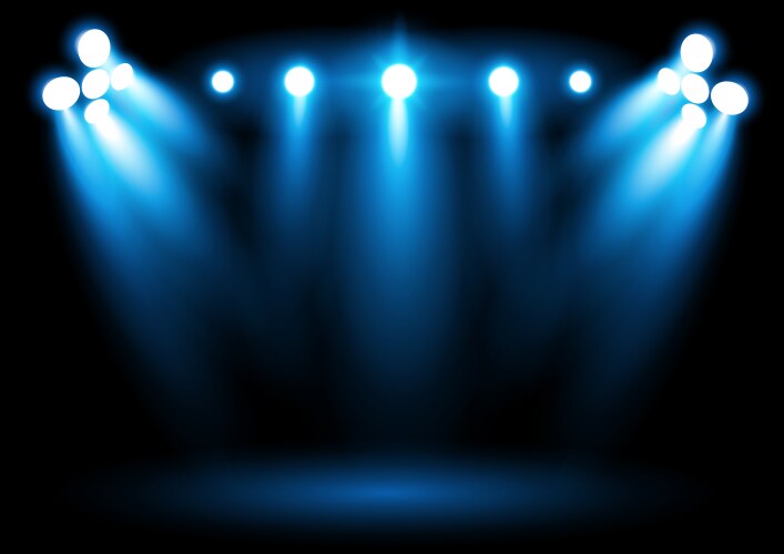 Bright blue stadium arena lighting spotlight Vector Image