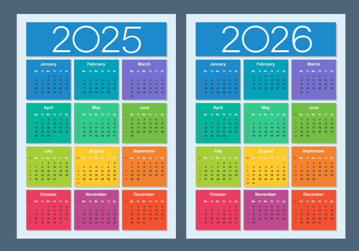 2025 2026 Calendar Vector Images (over 1,600)