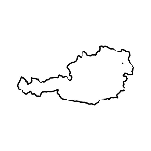 Hand drawn doodle map of austria Royalty Free Vector Image