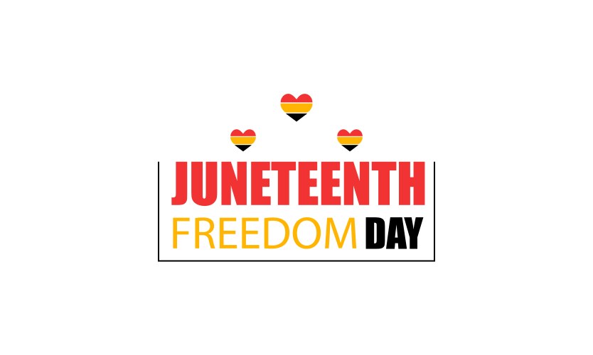 Honoring juneteenth beautiful text design for Vector Image