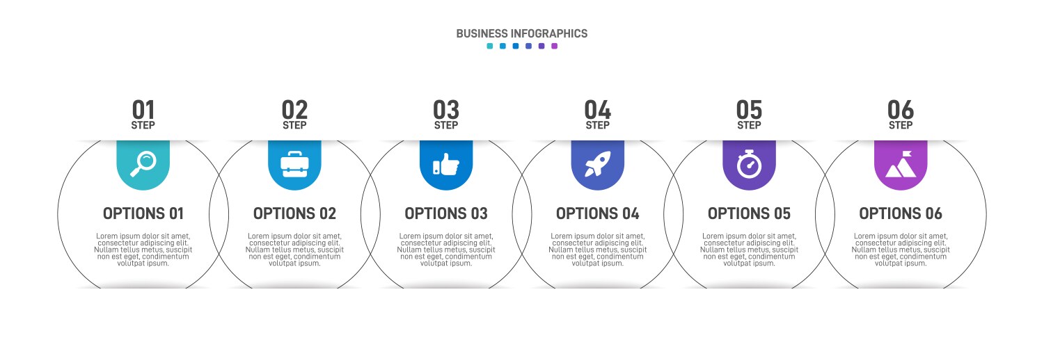 Horizontal progress bar featuring 6 arrow-shaped Vector Image
