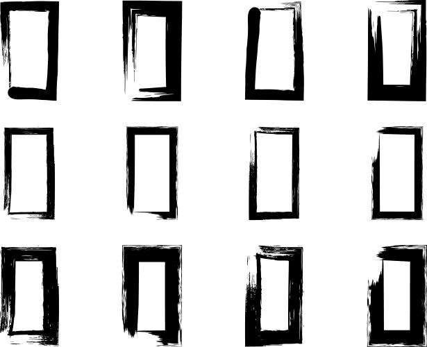 Vertical rectangle shape bold grunge brush Vector Image