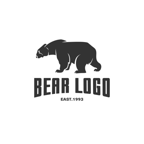 Walking bear logo Royalty Free Vector Image - VectorStock