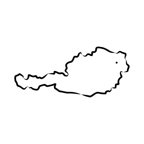 Hand drawn doodle map of austria Royalty Free Vector Image